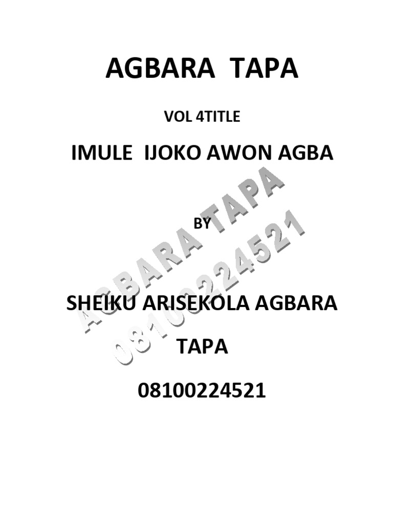 Agbara Tapa 4 | PDF