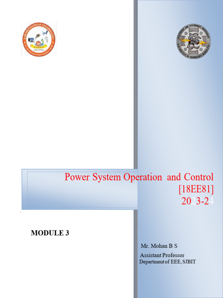 Power System Operation & Control | PDF | System | Ac Power