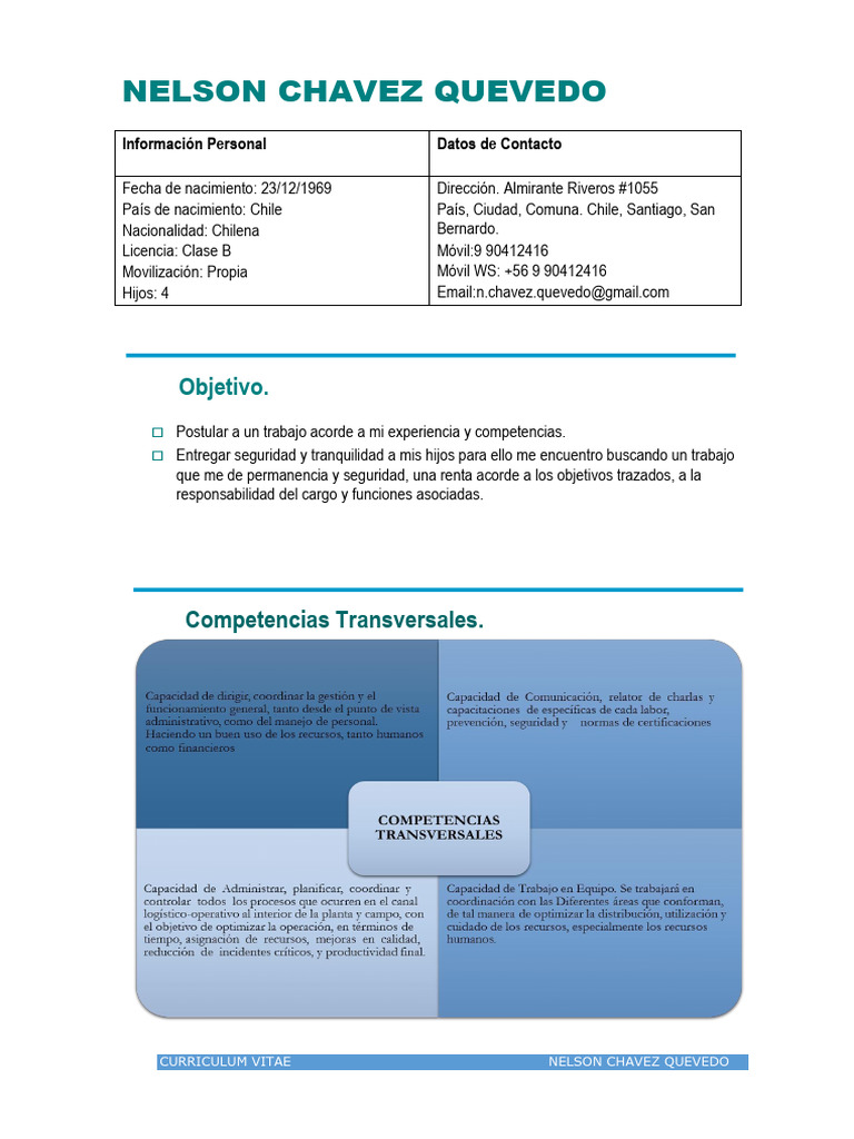 CV NCHQ - Actualizado Marzo 2024 PDF | PDF | Chile