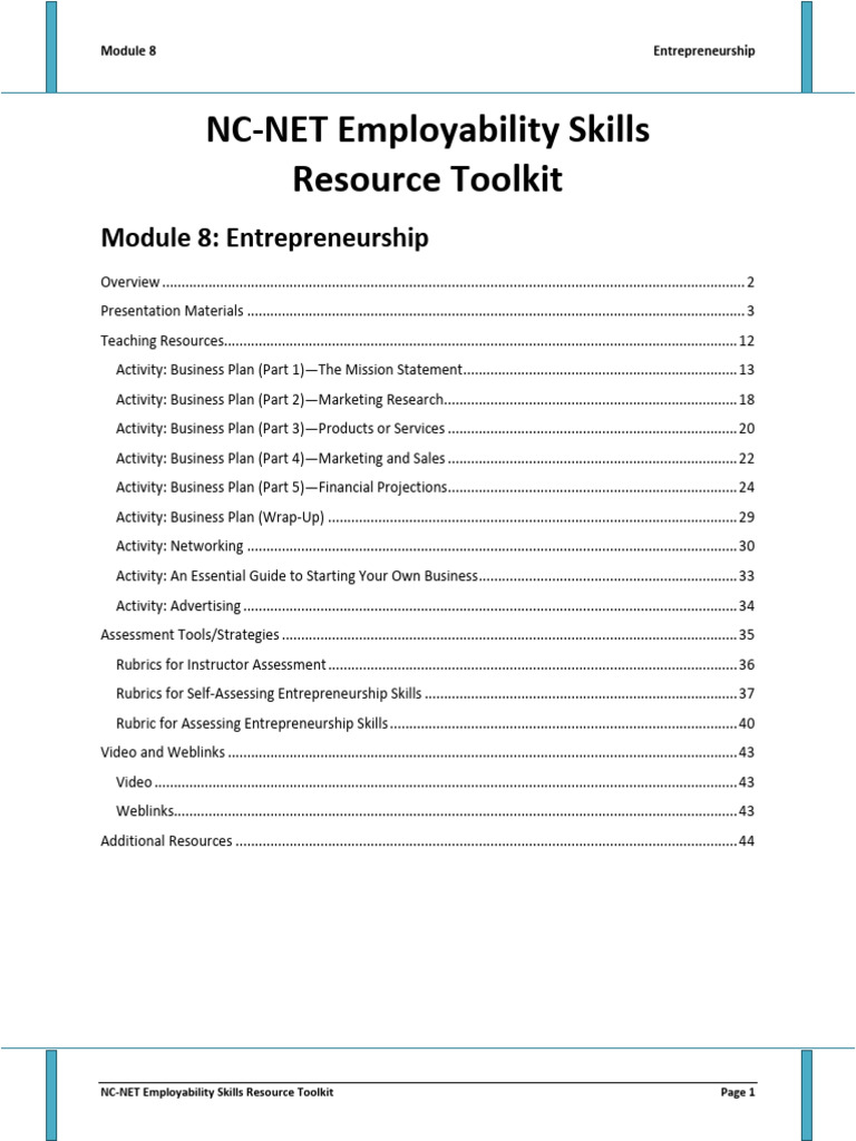 8 Entrepreneurship Module | PDF | Entrepreneurship | Marketing