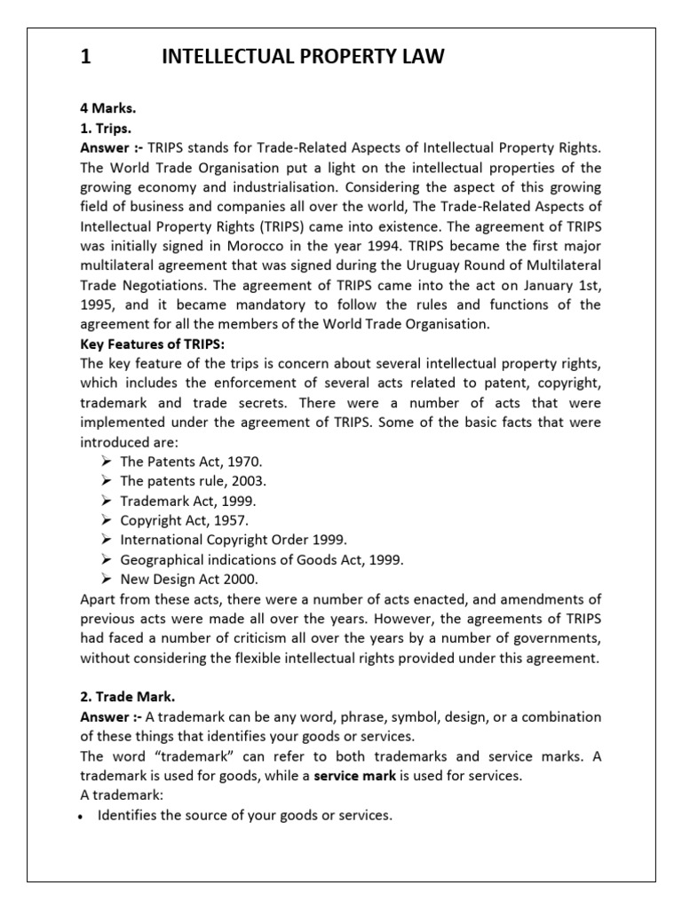 Intellectual Property Law 4 Marks New | PDF | Trademark | Patent