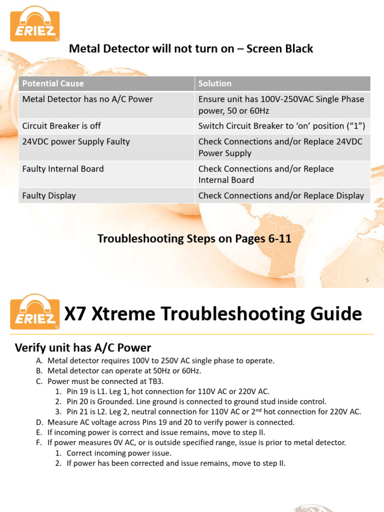 Eriez Xtreme MD problemas pantalla no enciende | PDF | Power Supply | Voltage