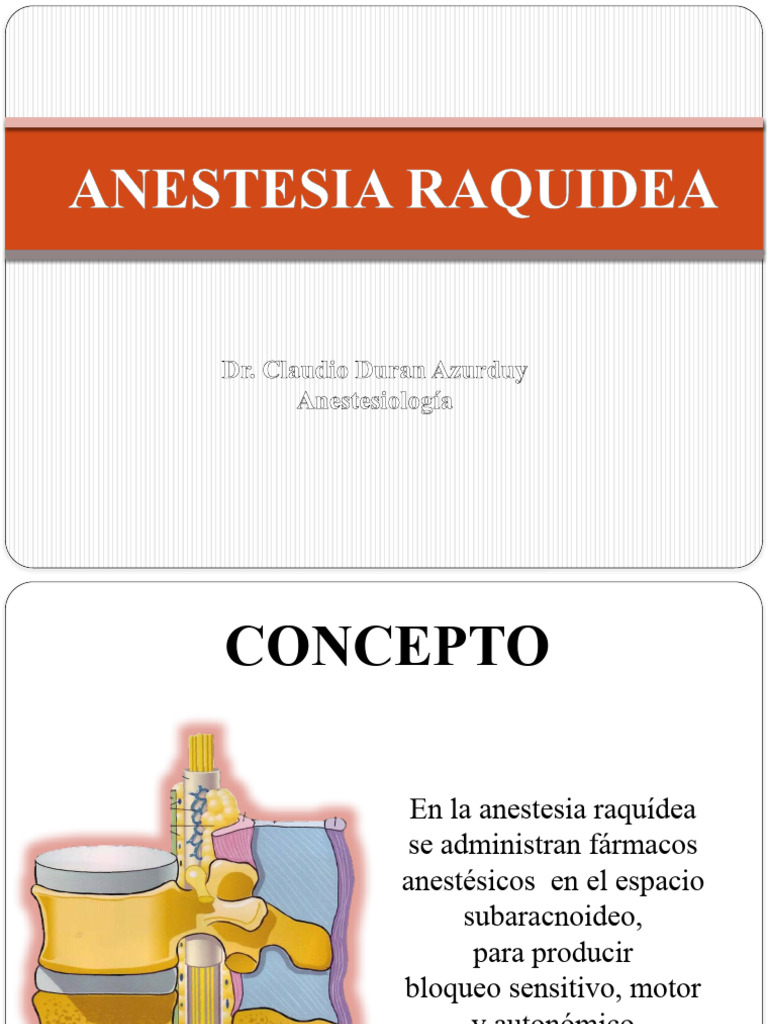 raquidea exposicion | PDF | Fluido cerebroespinal | Especialidades Medicas