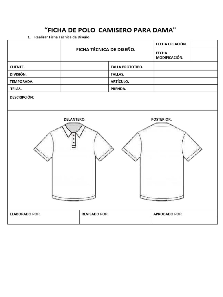 Ficha Técnica Polo Camisero Dama | PDF | Hogar, jardinería y bricolaje | Informática
