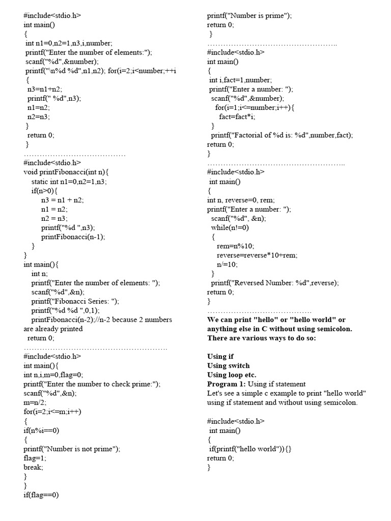 C LANGUAGE Practice 3 Days | PDF | Computer Science | Computer Programming