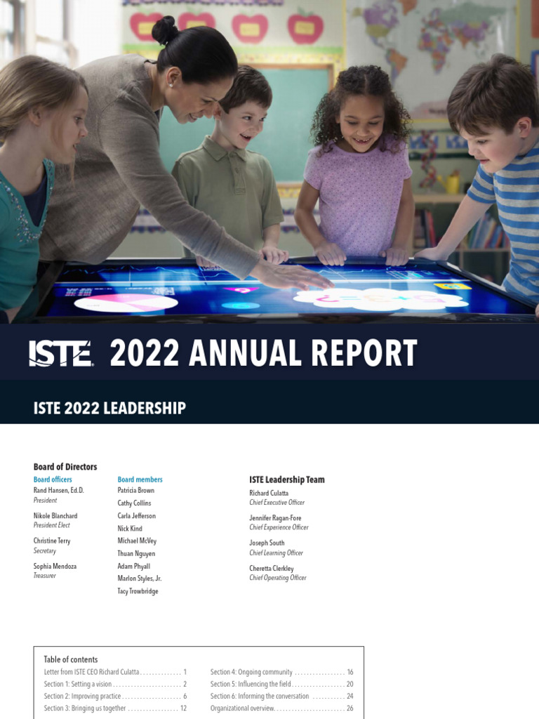 ISTE 2022 Annual Report | Download Free PDF | Educational Technology | Teachers