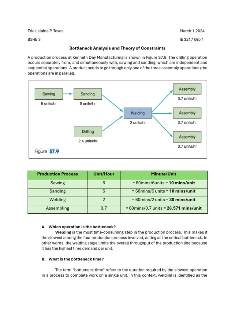 Bottleneck Analysis and Theory of Constraints | PDF