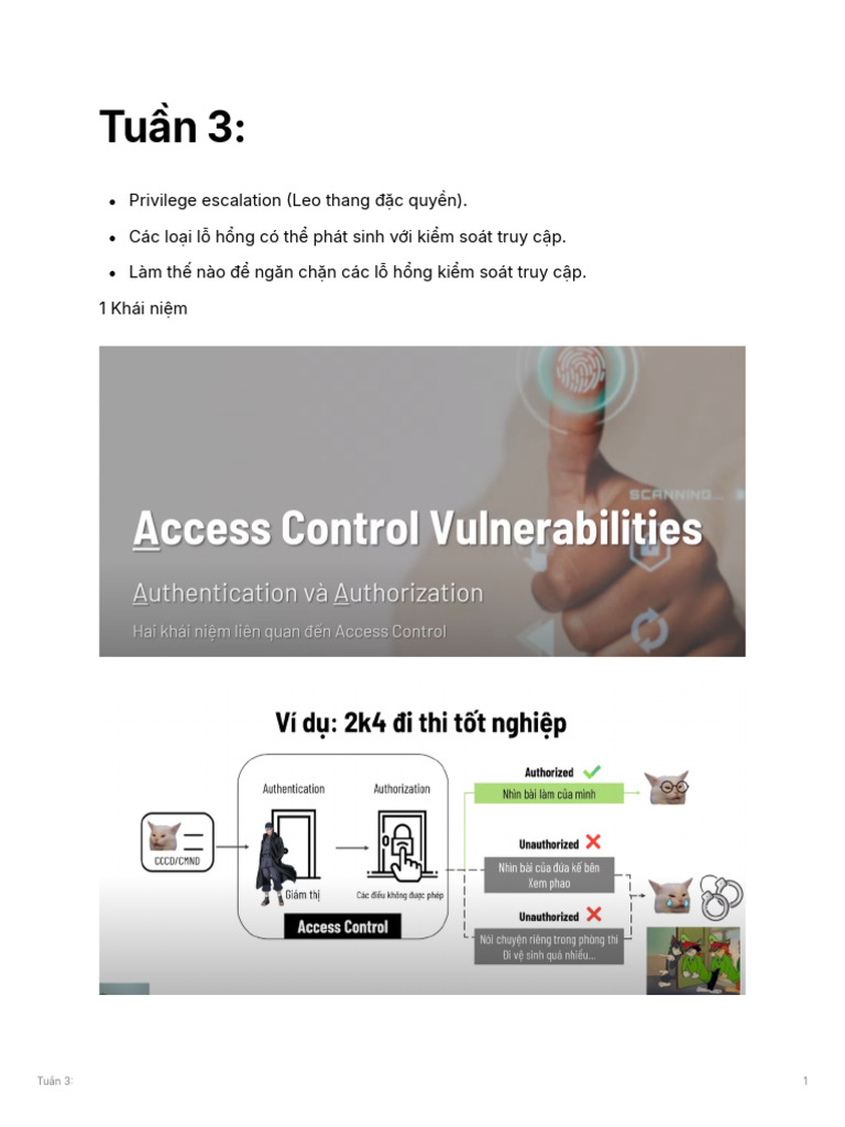 Tuần 3 A01 Broken Access Controls | PDF
