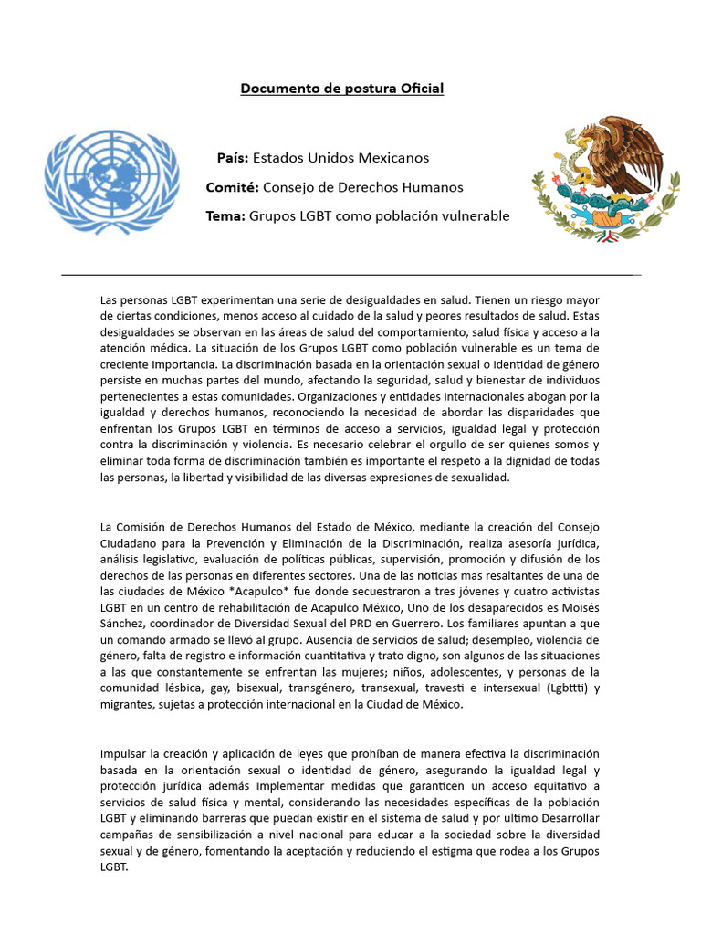Documento de Postura Oficial | Descargar gratis PDF | LGBT | Estudios LGBTQIA+