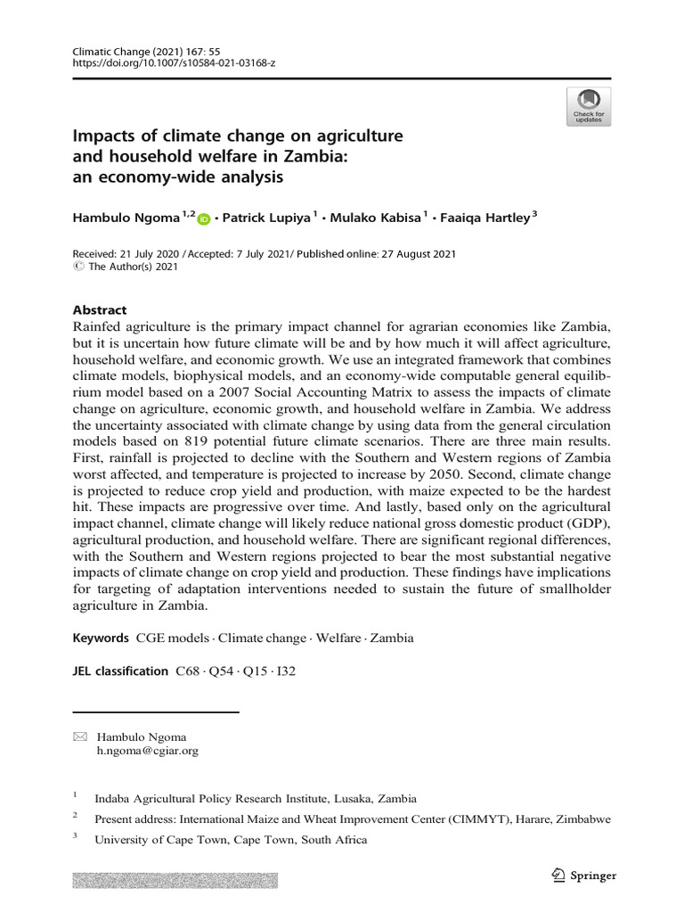 .Trashed 1715287062 s10584 021 03168 Z | PDF | Climate Change | Agriculture