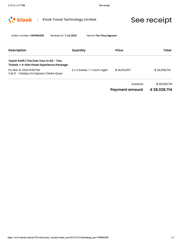 Klook_receipt | PDF