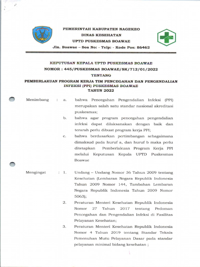 66.ep 5.5.1.a.1-2 Ditetapkan SK Pelaksanaan Ppi Terdapat Sop Perencanaan Ppi Dan Sop Pelaksanaan ...