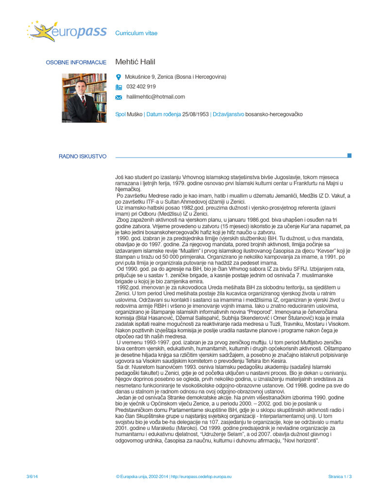CV Halil Mehtic | PDF