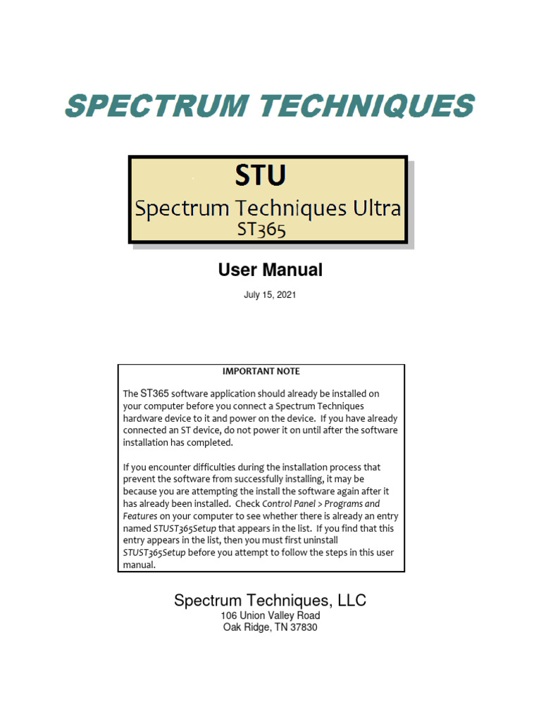 ST365 User Manual | PDF | Computer File | Window (Computing)