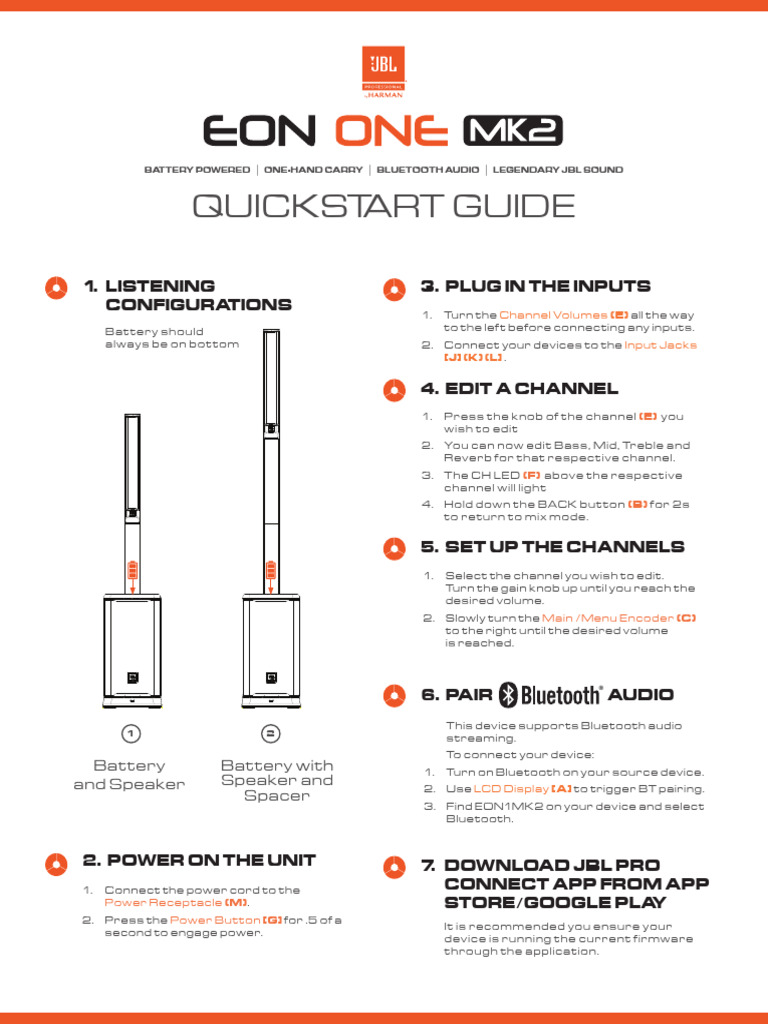 Jbleonone MK2 QSG 082421 | PDF | Computing | Consumer Electronics