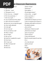 Expresiones en El Salon de Clase | PDF | Crecimiento personal y ...