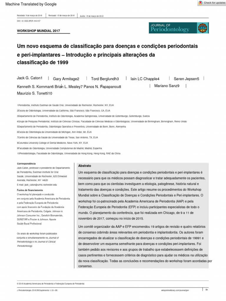 Journal of Periodontology - 2018 - Caton - A New Classification Scheme ...