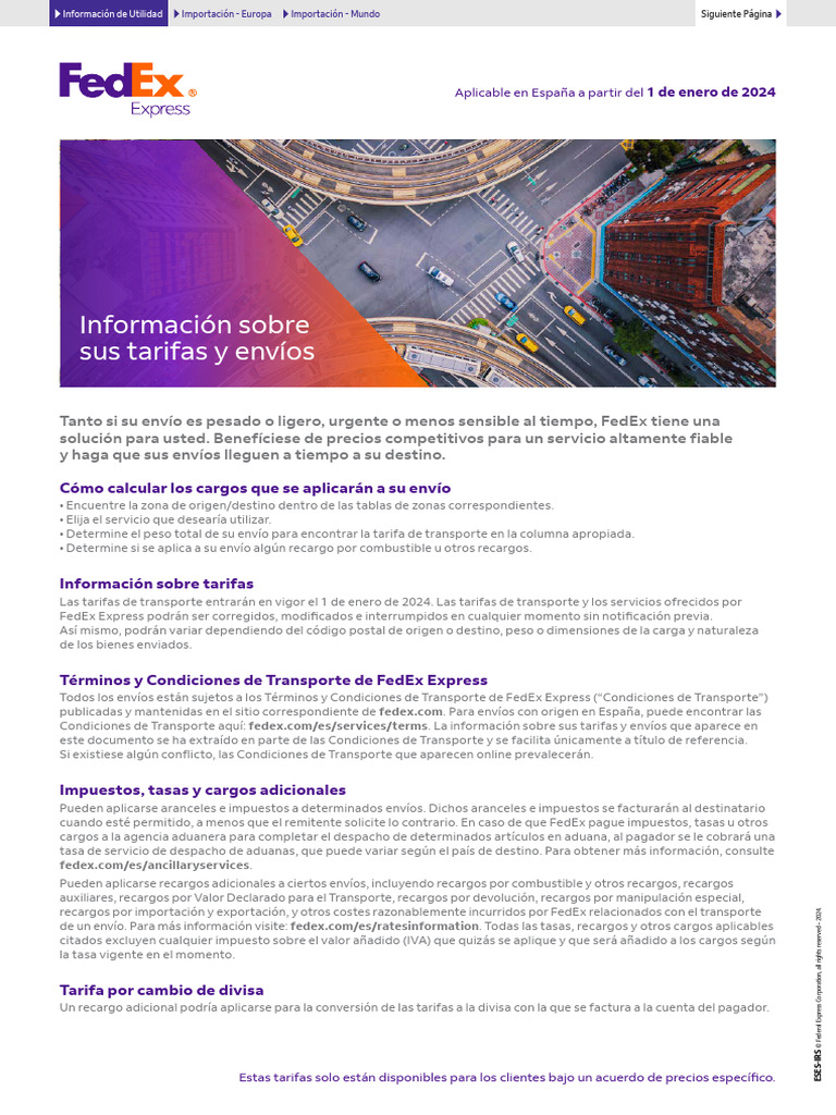 Fedex Rates Import Es Es | PDF | aduana | Transporte