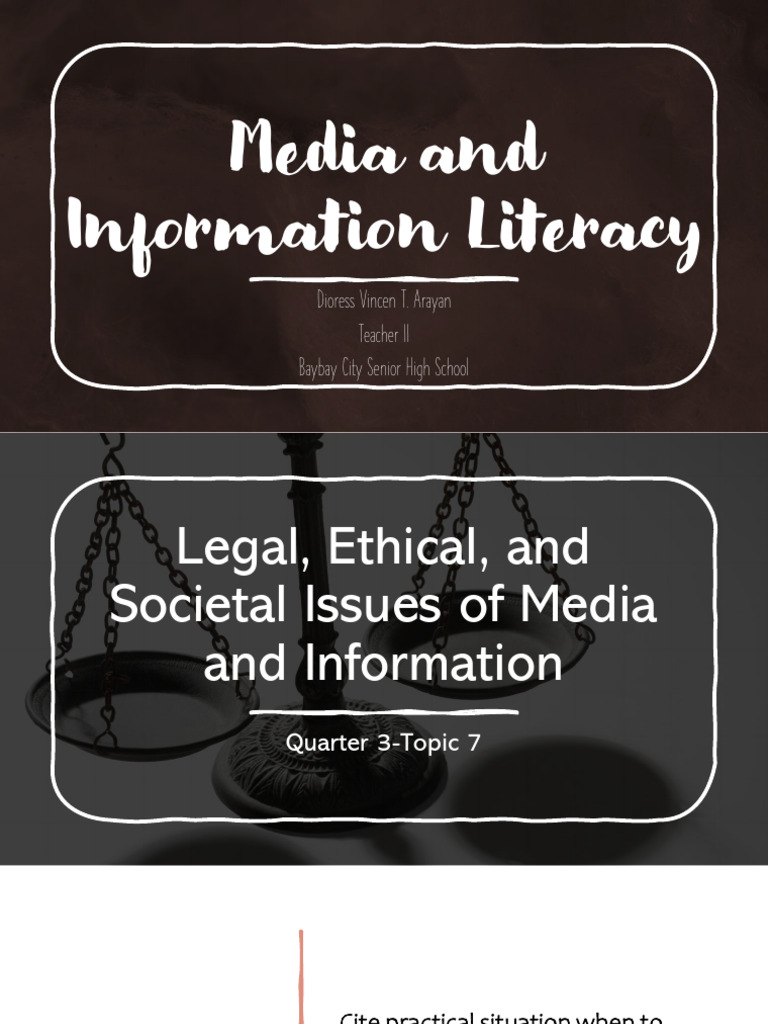 Legal Ethical Issues of Media and Information | PDF | Intellectual ...