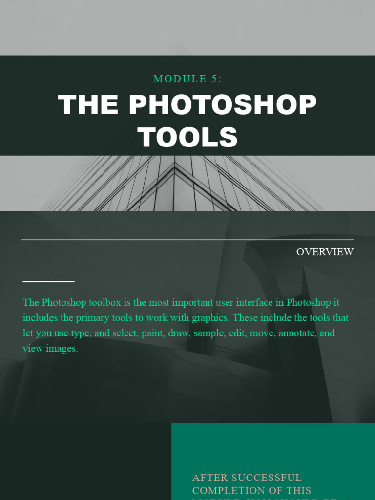 Module 5 Photoshop Tools | PDF | Adobe Photoshop | Window (Computing)