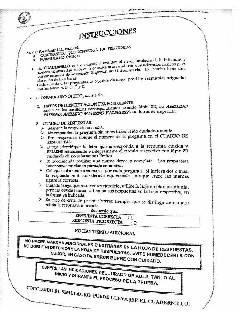 Simulacro 2024 | PDF