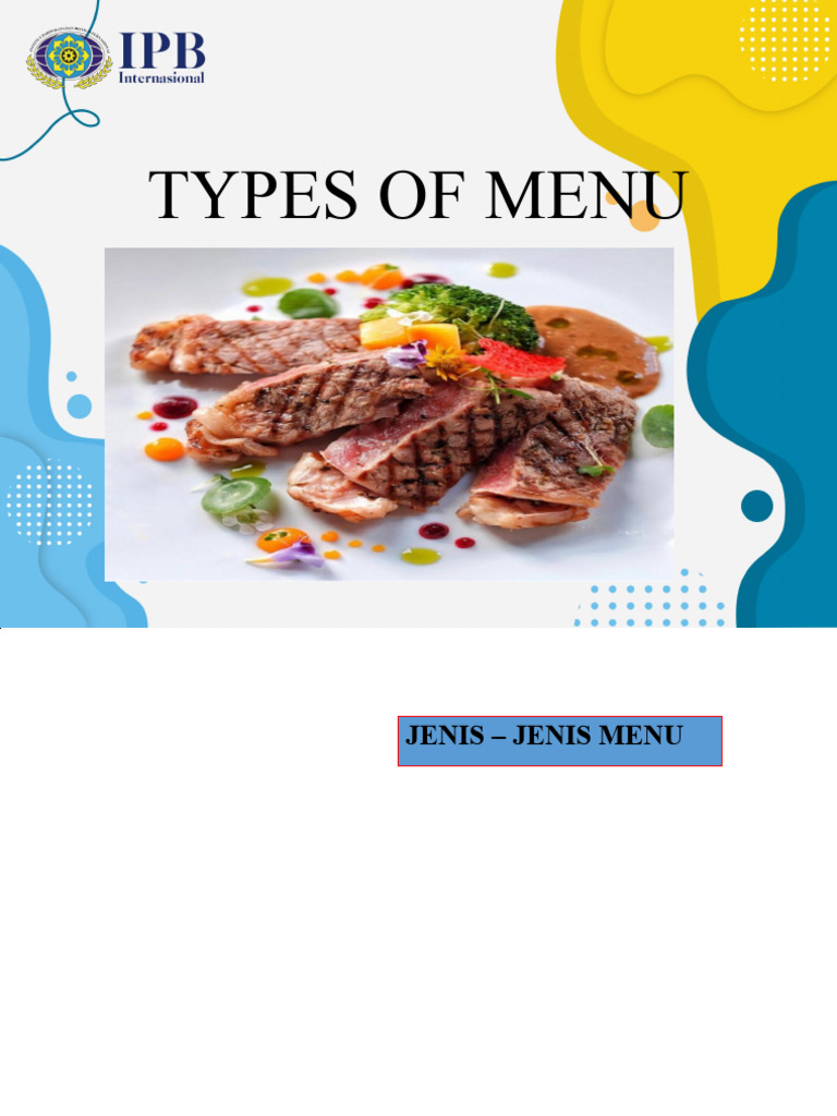Types of Menu | PDF | Menu | Restaurants