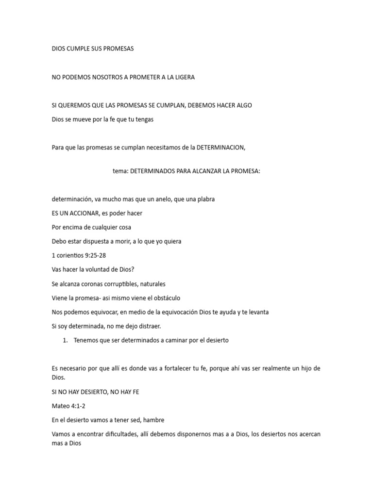 Determinación para Cumplir Promesas Divinas | PDF | Estilo de vida