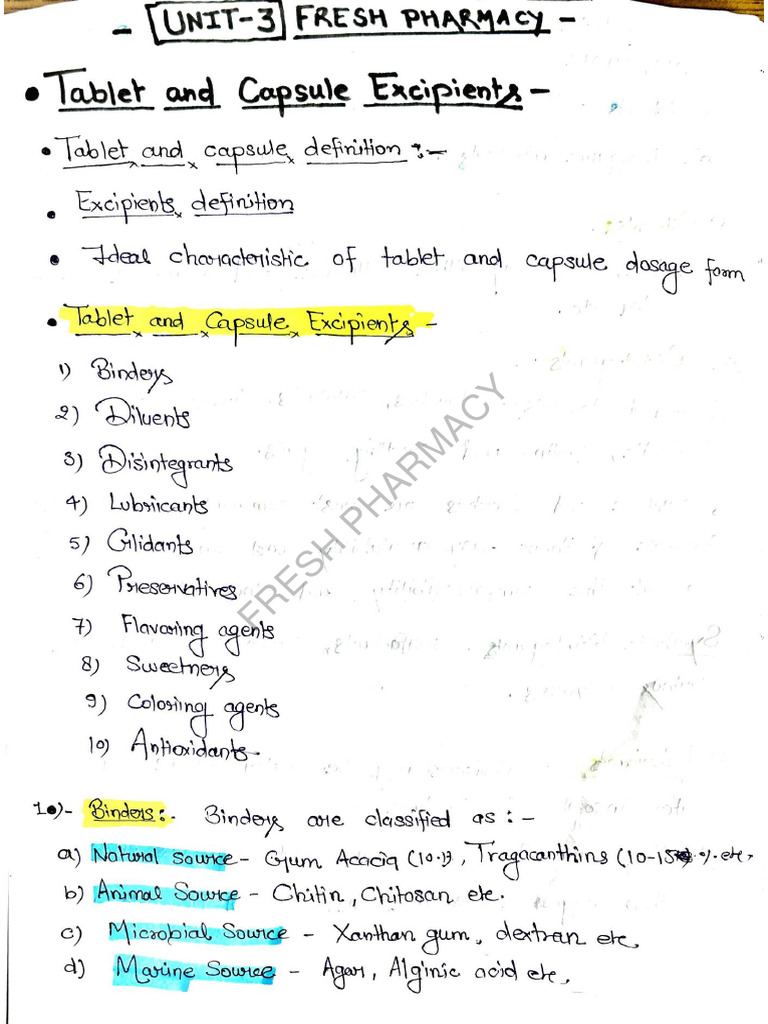 Pharmaceutical Product Development Unit 3 Complete Notes by Fresh | PDF