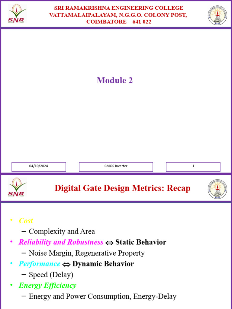 Unit 2-L1 CMOS Inverter | PDF | Cmos | Mosfet