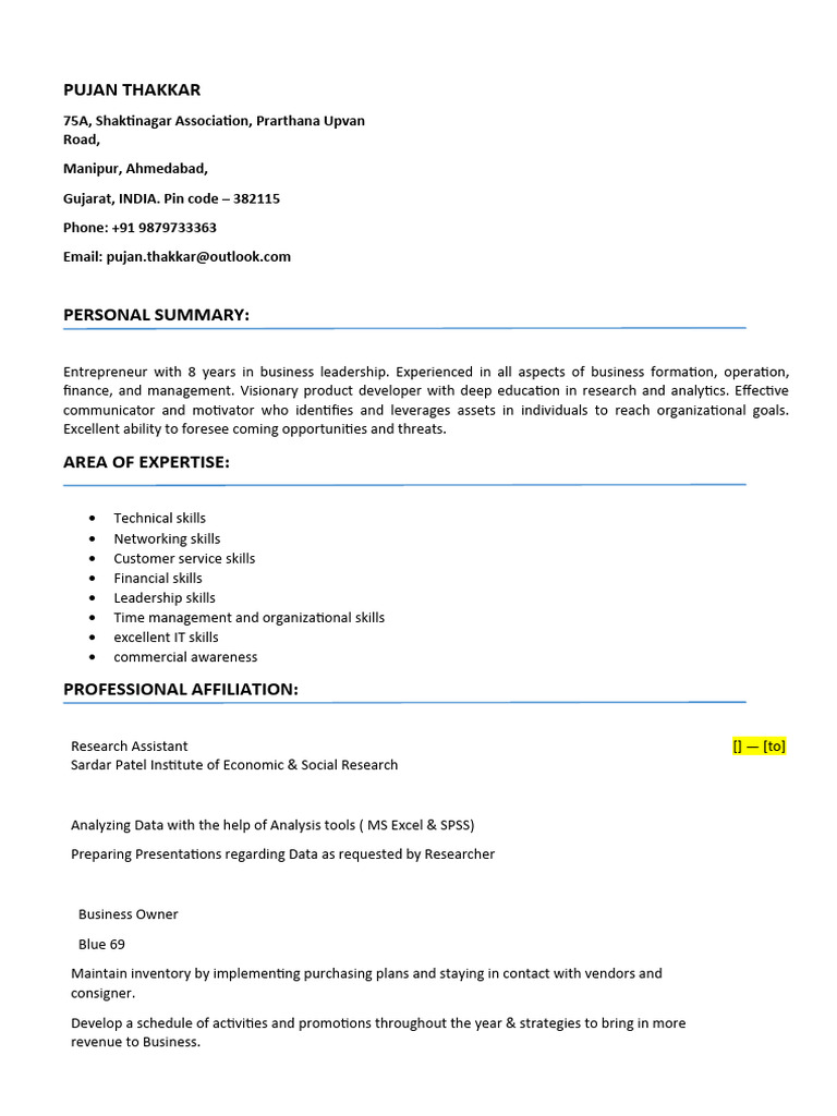Sample - CV (2) | PDF | Logistics | Product (Business)