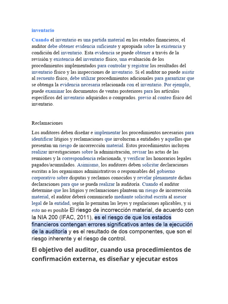 Inventario | PDF | Auditoría | Contralor