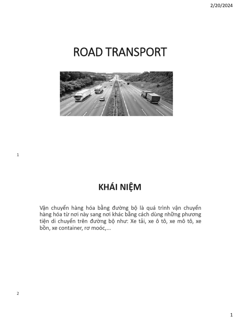 Chap 5 Road transport | PDF