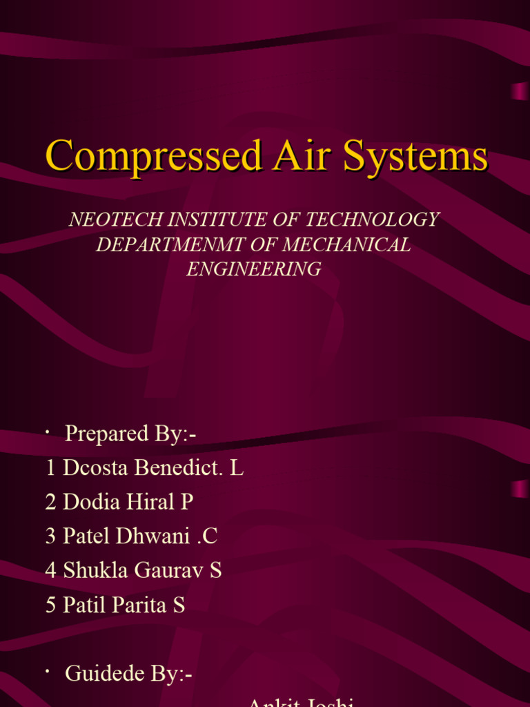 Overview of Compressed Air Systems | PDF | Pump | Internal Combustion ...