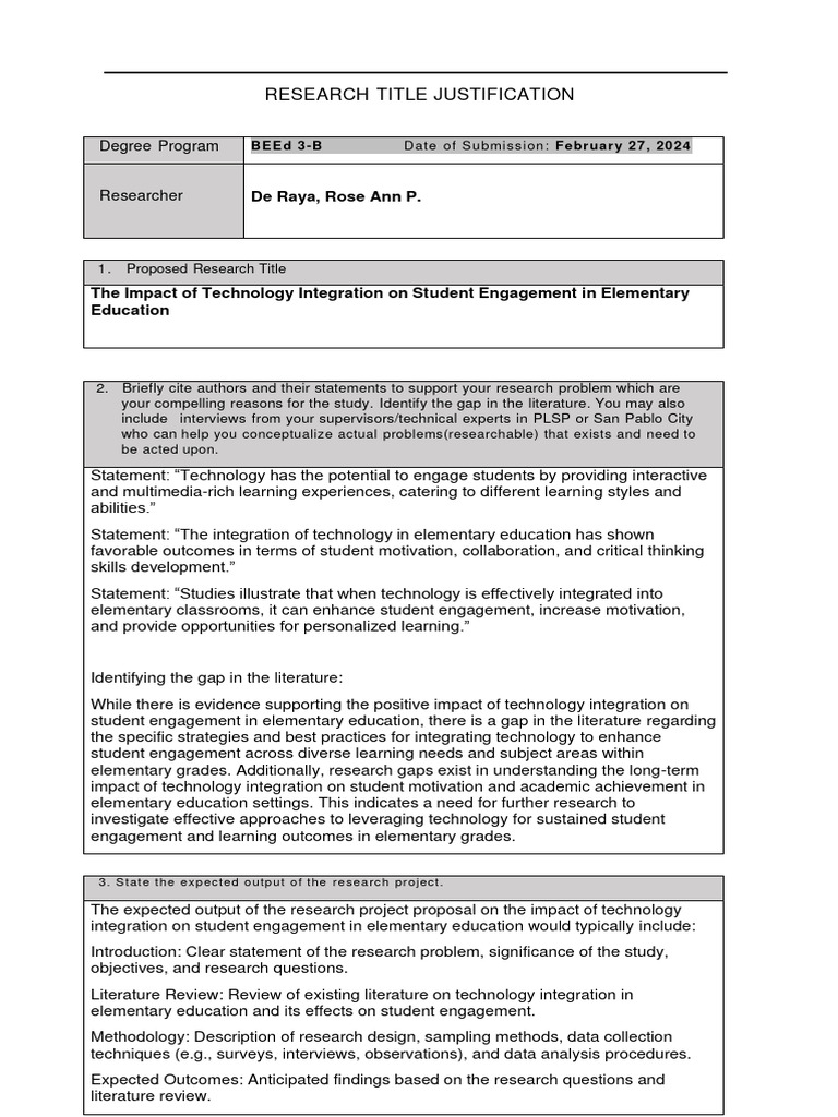 Research Title Justification | Download Free PDF | Methodology | Motivation