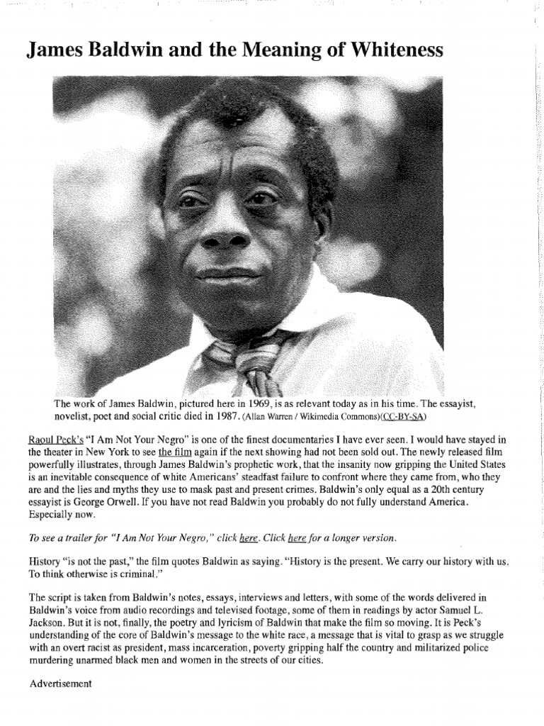 Baldwin's Insight on Whiteness and Racism | PDF | Racism ...