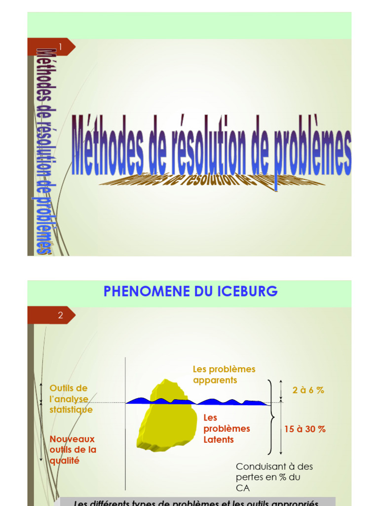Outils et étapes de résolution de problèmes | PDF
