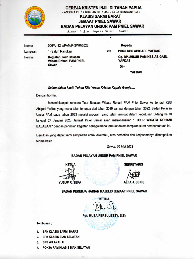 Surat Keluar Pam Pniel Sawar | PDF
