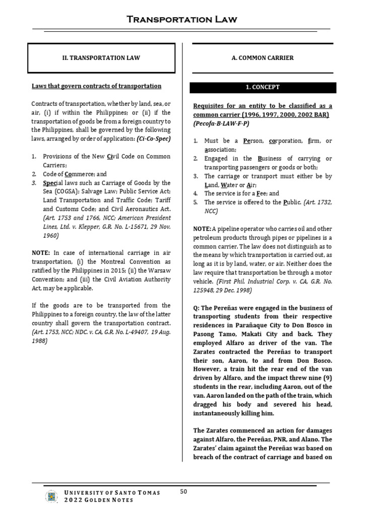 Commercial Law - 2022 Ust Golden Notes - Confidential - (2) - 62-102 ...
