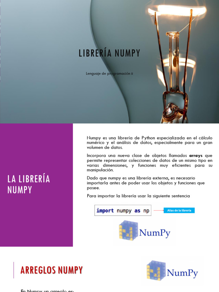 Clase - Librería Numpy | PDF | Matriz (Matemáticas) | Valores propios y ...