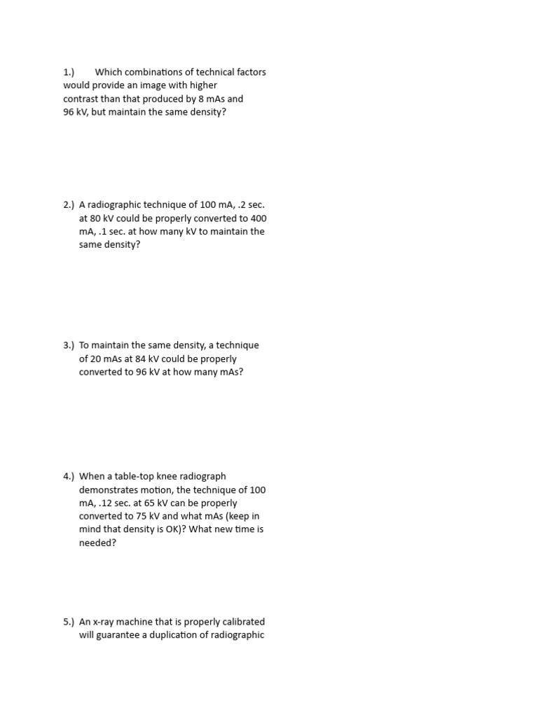 Prime Factors Mas, KVP Density | PDF | Radiography | Medical Equipment