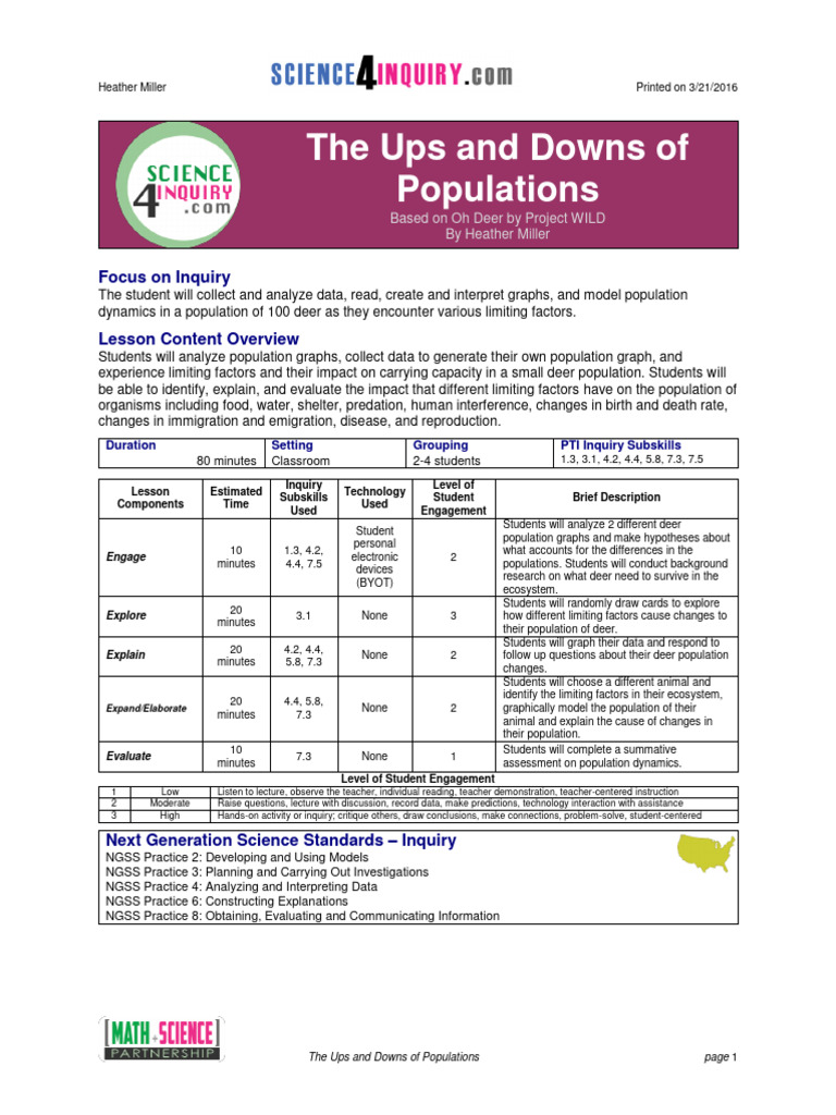 Ups Downs Populations Hs Final | PDF | Ecosystem | Science