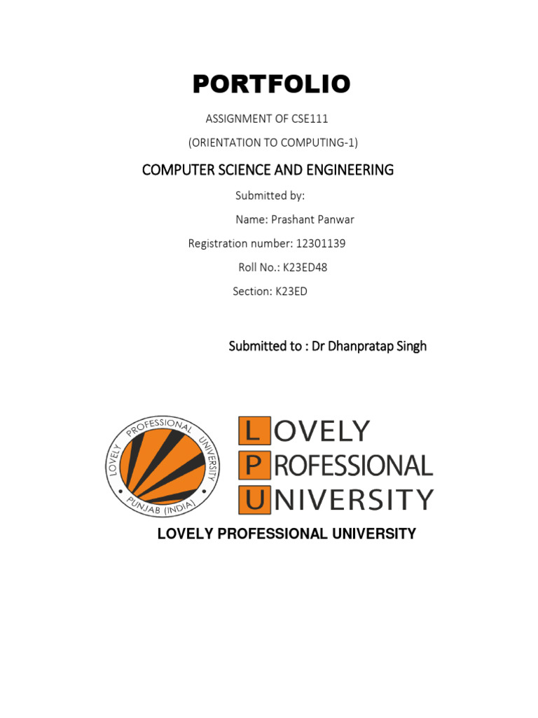 CSE111 Portfolio by Prashant Panwar | PDF | World Wide Web | Internet & Web