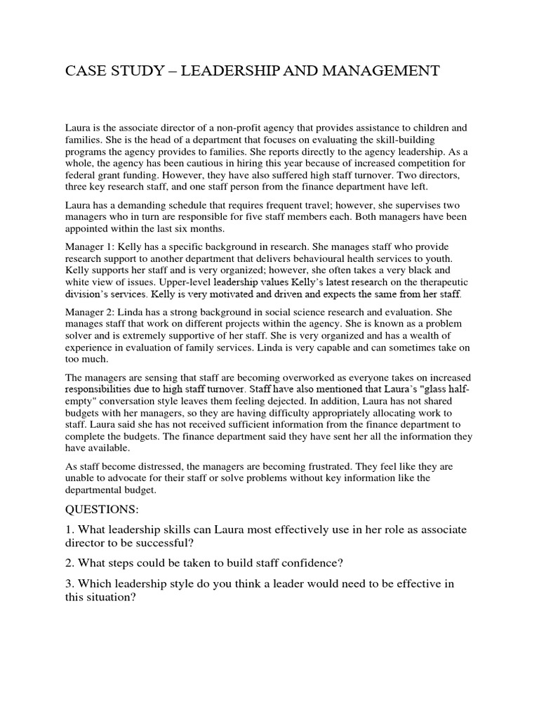 Case Study Leadership | Download Free PDF | Leadership | Budget