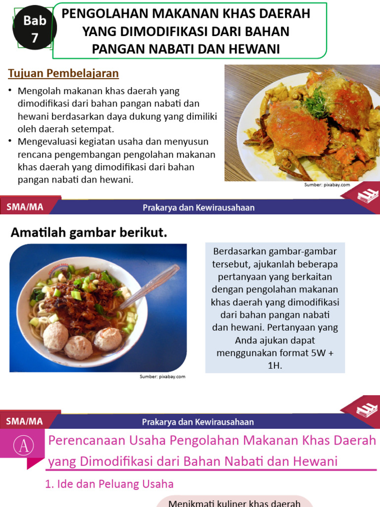 Bab 7 Pengolahan Makanan Khas Daerah Yang Dimodifikasi Dari Bahan ...