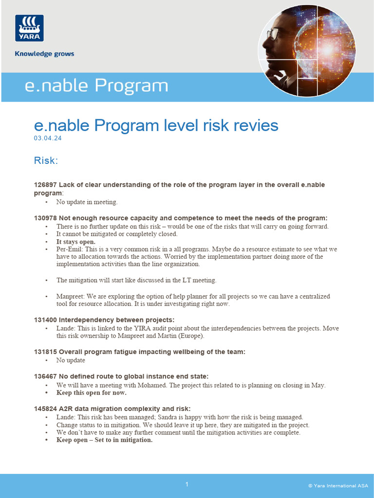 03.04.24 Program Layer Risk Review | PDF | Risk | Computing