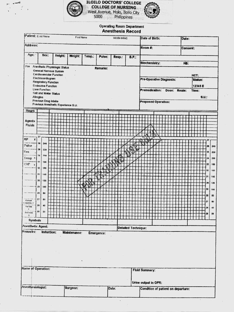 9a Anesthesia Record | PDF