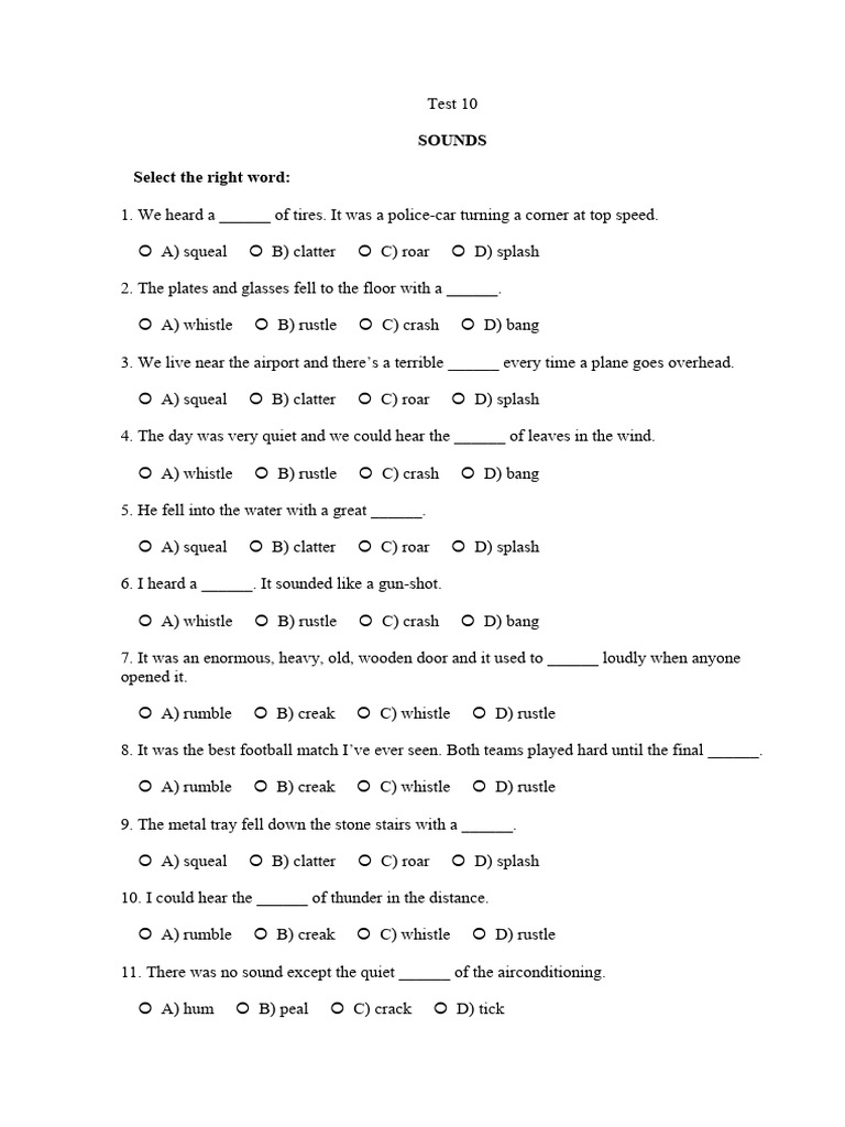 Sound Identification Quiz | PDF
