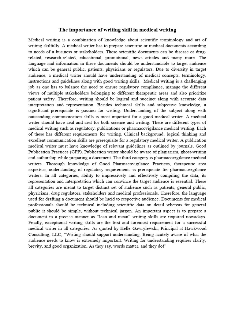 Essential Skills for Medical Writers | PDF | Pharmacovigilance | Health ...