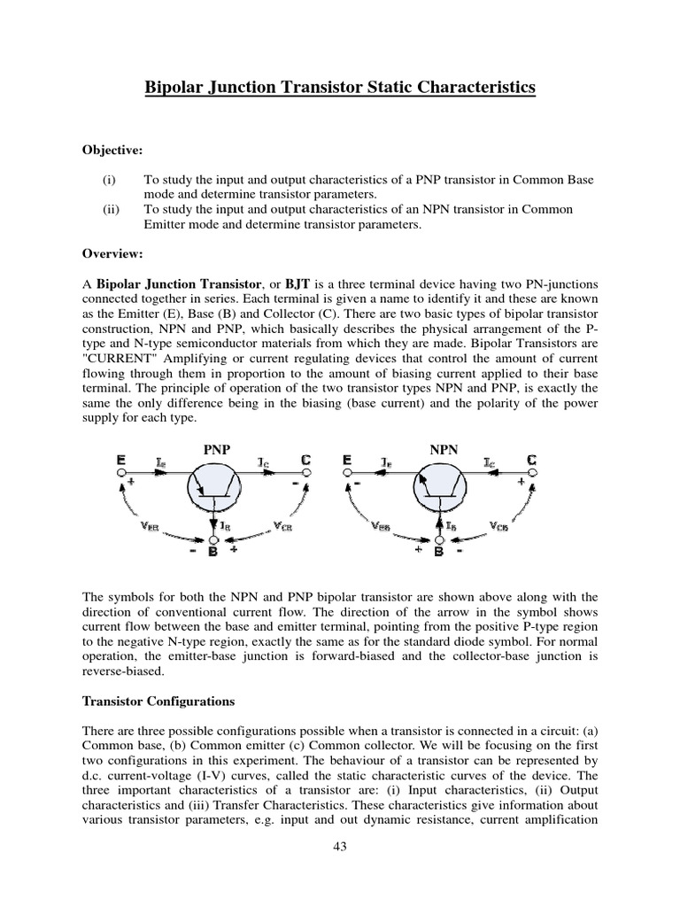 6 - Transistor Characteristics | PDF | Bipolar Junction Transistor | P ...
