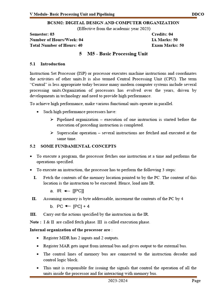 BCS302 DDCO Module 5 - Notes-Aruna | PDF | Central Processing Unit ...